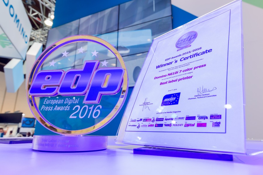 Domino Wins Best Label Printer in EDP Awards at drupa